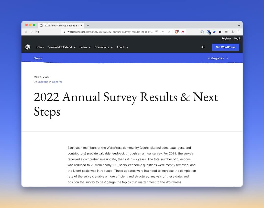 WordPress 2022 annual survey results & more! - The WP Minute